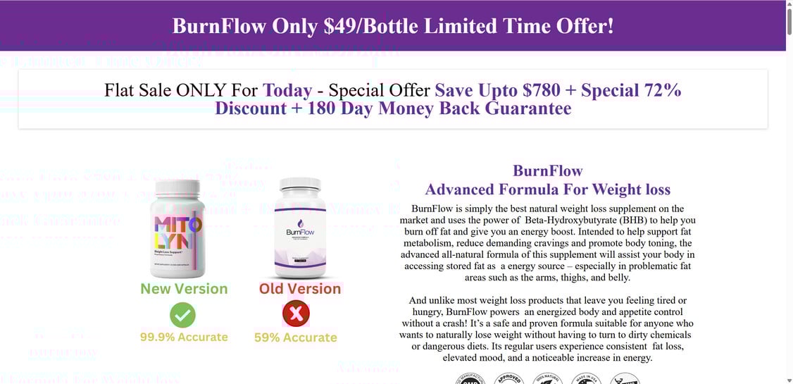 BurnFlow Weight Loss Supplement - Scam Marketing, False Claims, And Red ...