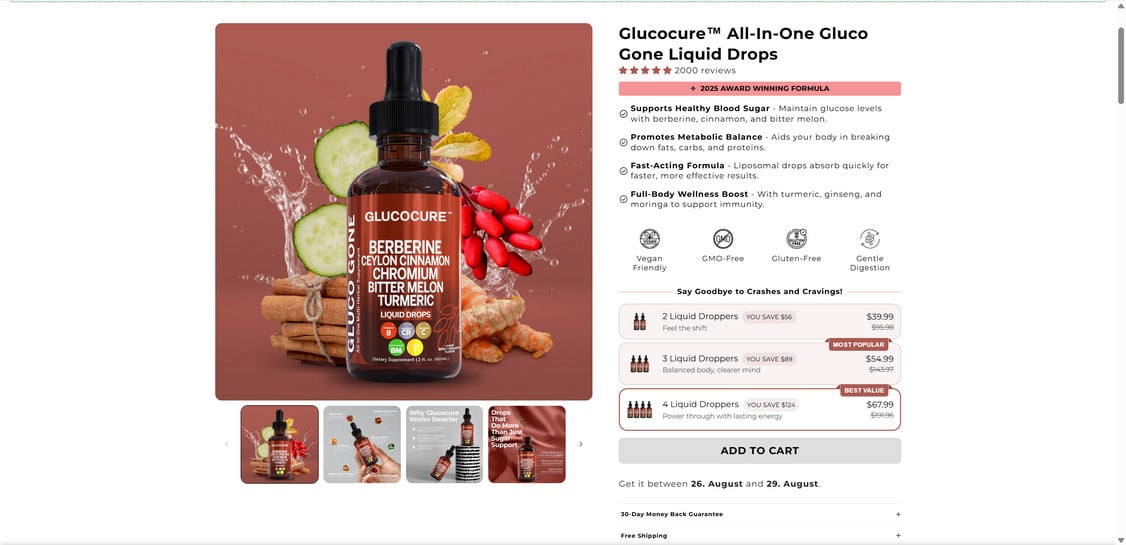 Gluco Gone Liquid Drops - Scam Ads, Fake Claims And Red Flags