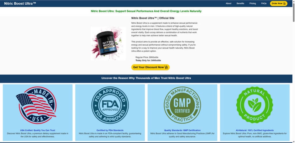 Nitric Boost Ultra - Scam Ads, False Claims, And Red Flags