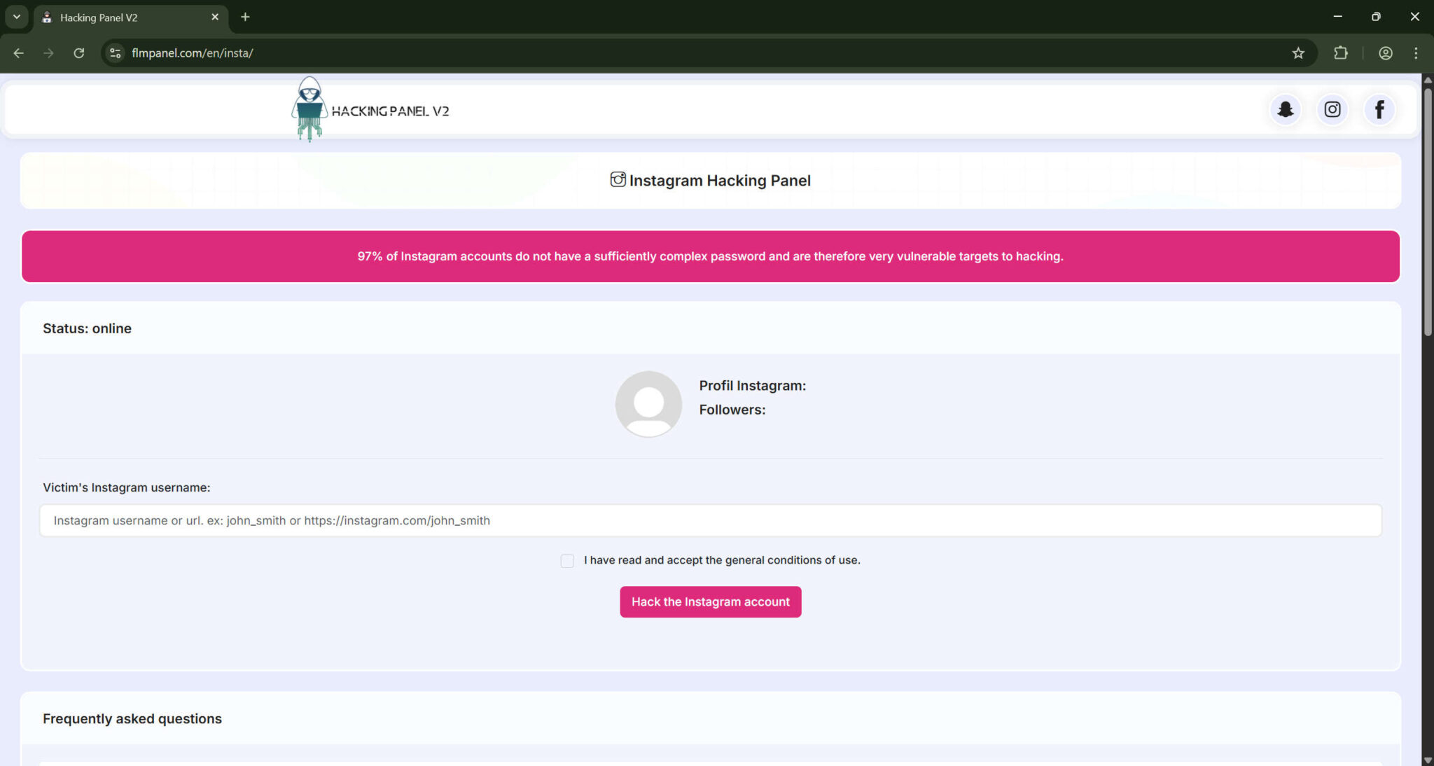 Instagram Hacking Panel Scam Exposed - Full Investigation