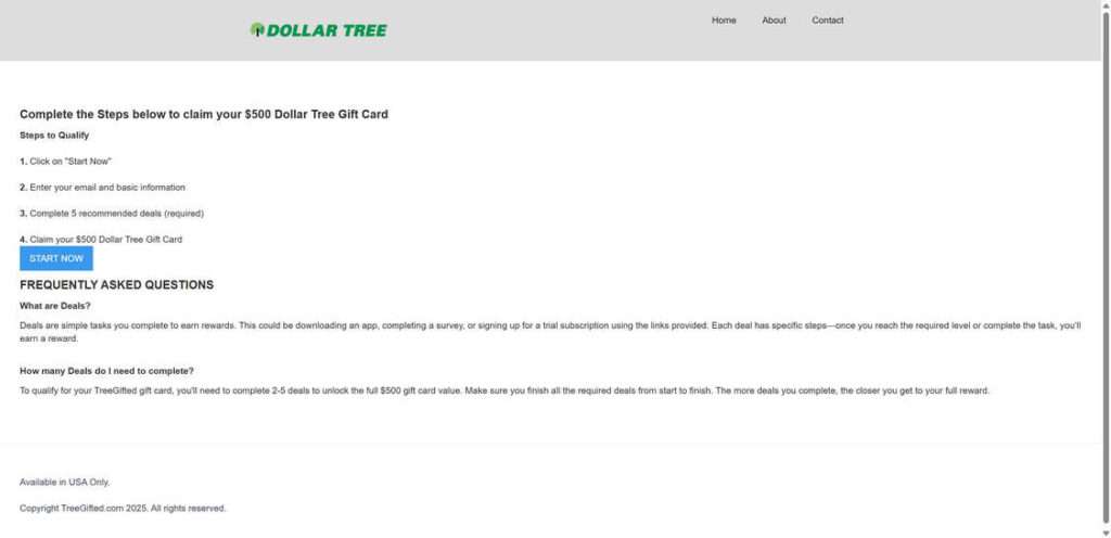 TreeGifted.com $500 Dollar Tree Gift Card Scam Exposed