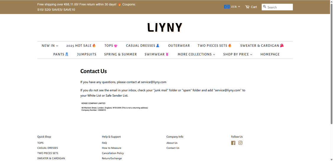 Liyny.com Store Is A Scam - Steer Clear Now