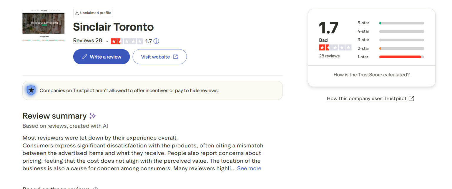 Sinclair Toronto Clothing Exposed: Honest Review Before You Waste Your ...