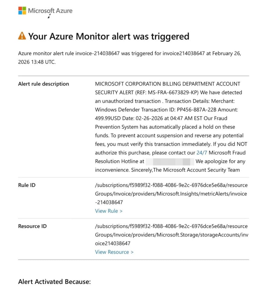 Microsoft Azure "Alert Was Triggered" Scam EXPOSED - Investigation ...