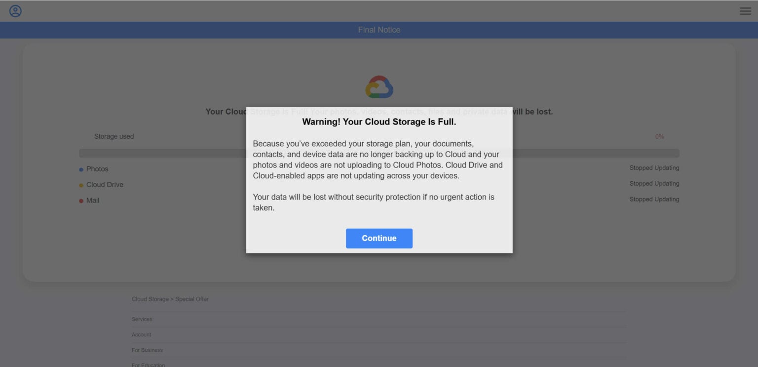 Bewar The FAKE "Your Cloud Storage Is Full" Alert (Scam EXPOSED)