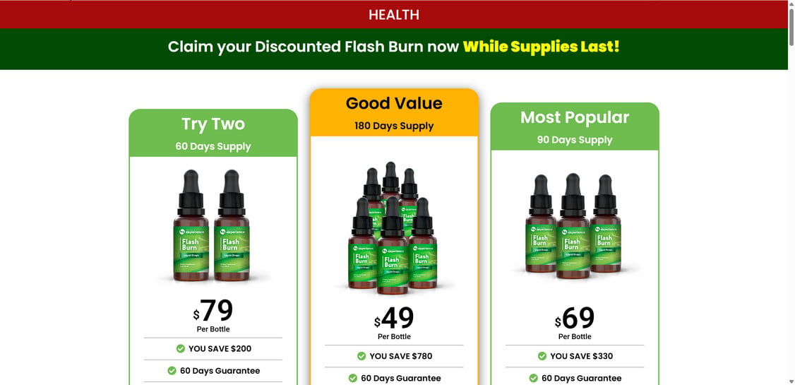 Flash Burn Drops Supplement EXPOSED – Scam Ads & Red Flags