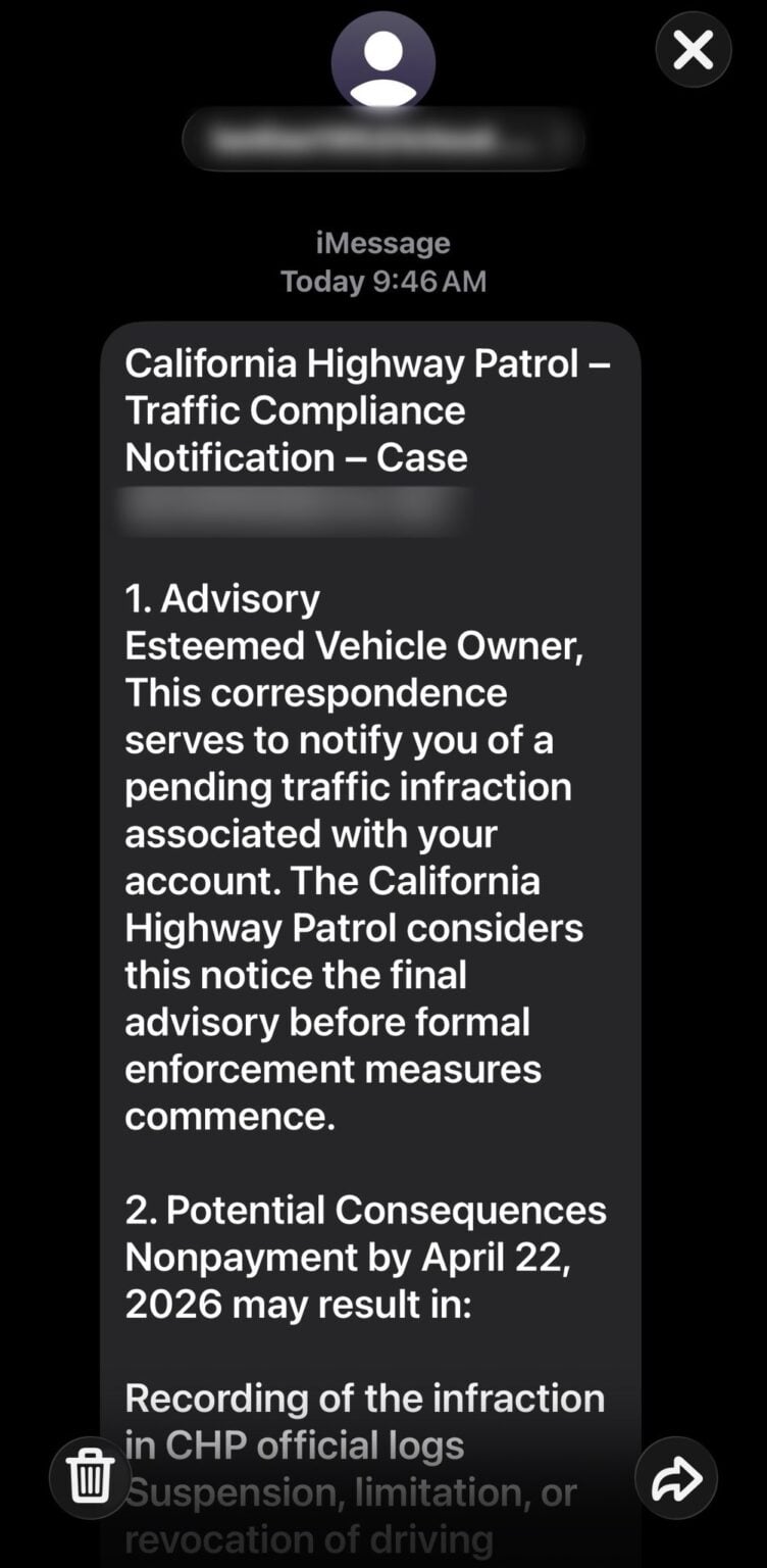 Traffic Division Final Notice Scam Texts - Fake Court Notices And QR ...