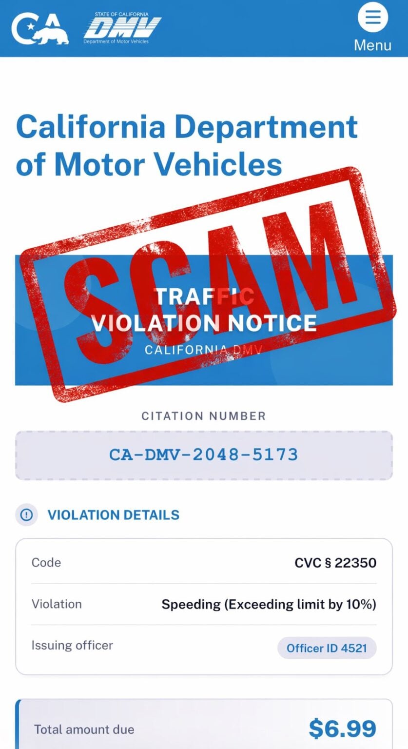 Traffic Violation Notice Text Scam: Fake Tickets And QR Code Traps